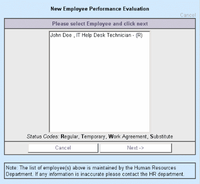 Please Select Employee